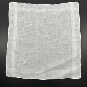 Accessories | Vintage Fine White Linen Handkerchief With Pale Blue ...